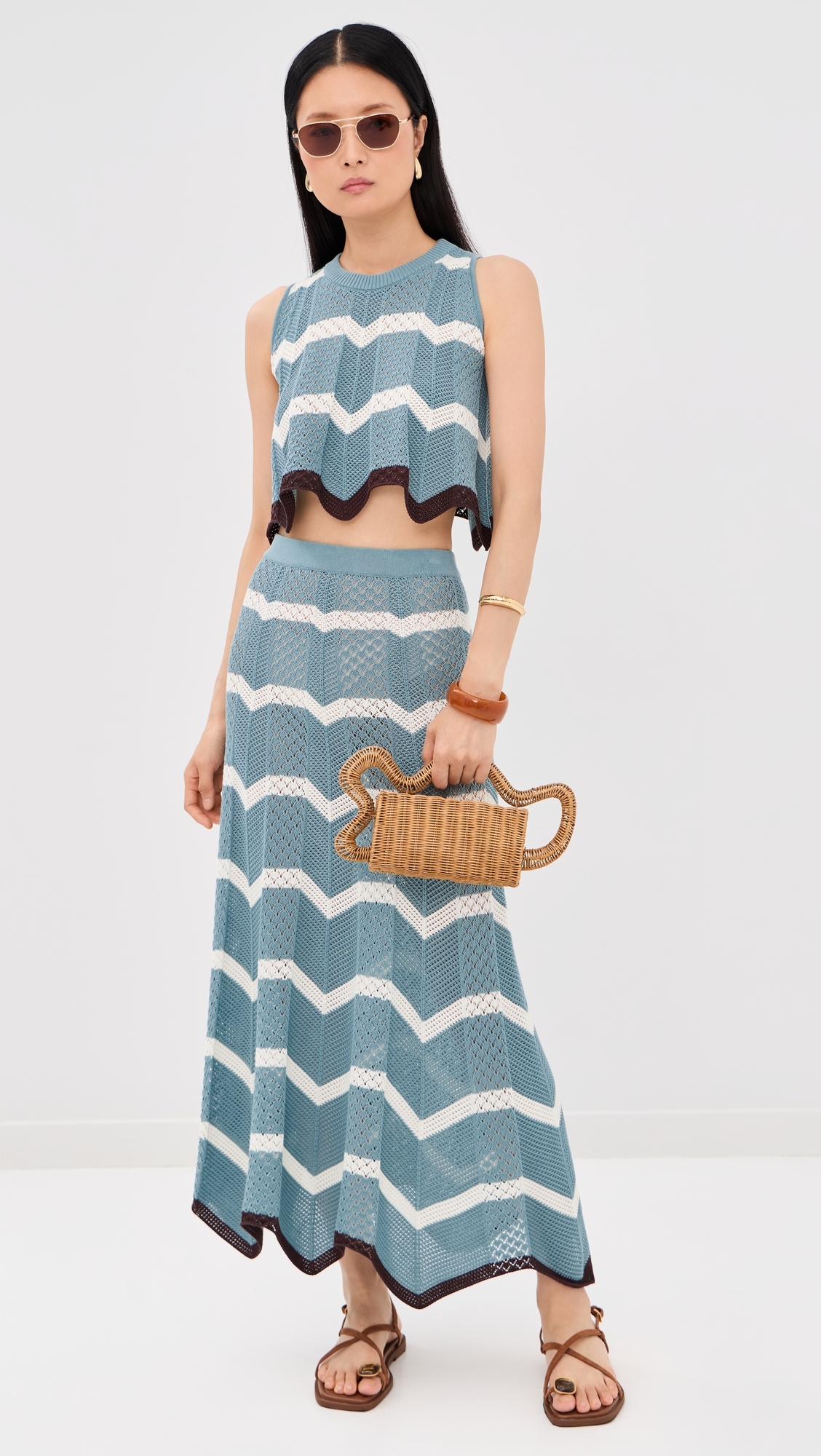 LA DOUBLEJ La DoubleJ Sleeveless Chevron Crochet Top